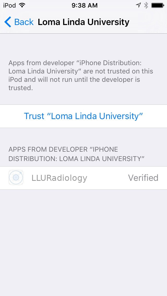 Confirm by tapping the Trust button.